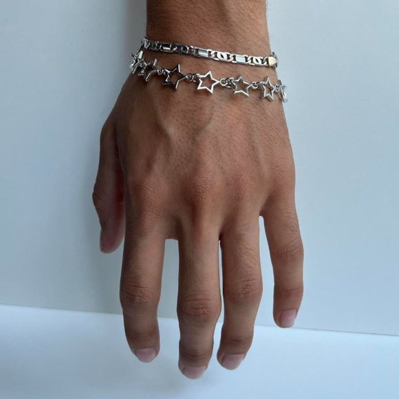 Accessories | Y2k 200s Style Starstacked Cute Goth Grunge Silver ...